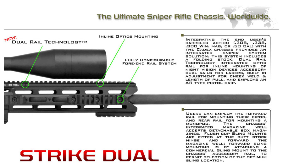 Cadex Strike Dual Strike Rifle Chassis Black Label Tactical
