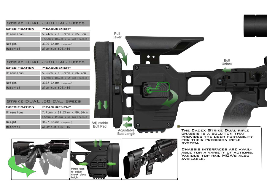 Cadex Strike Dual Strike Rifle Chassis Black Label Tactical